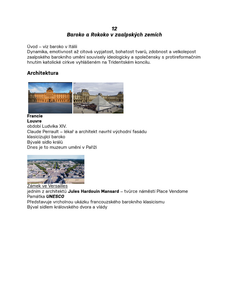 12 Baroko A Rokoko V Zaalpských Zemích MATURITA | PDF