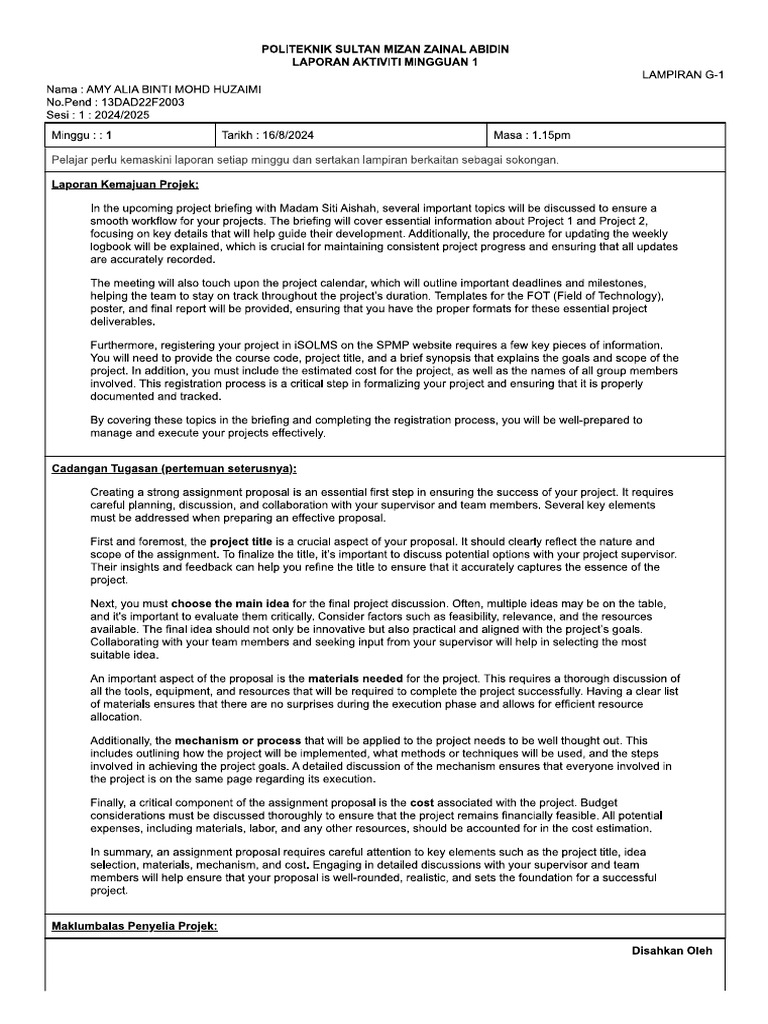 Logbook Project 2 | PDF