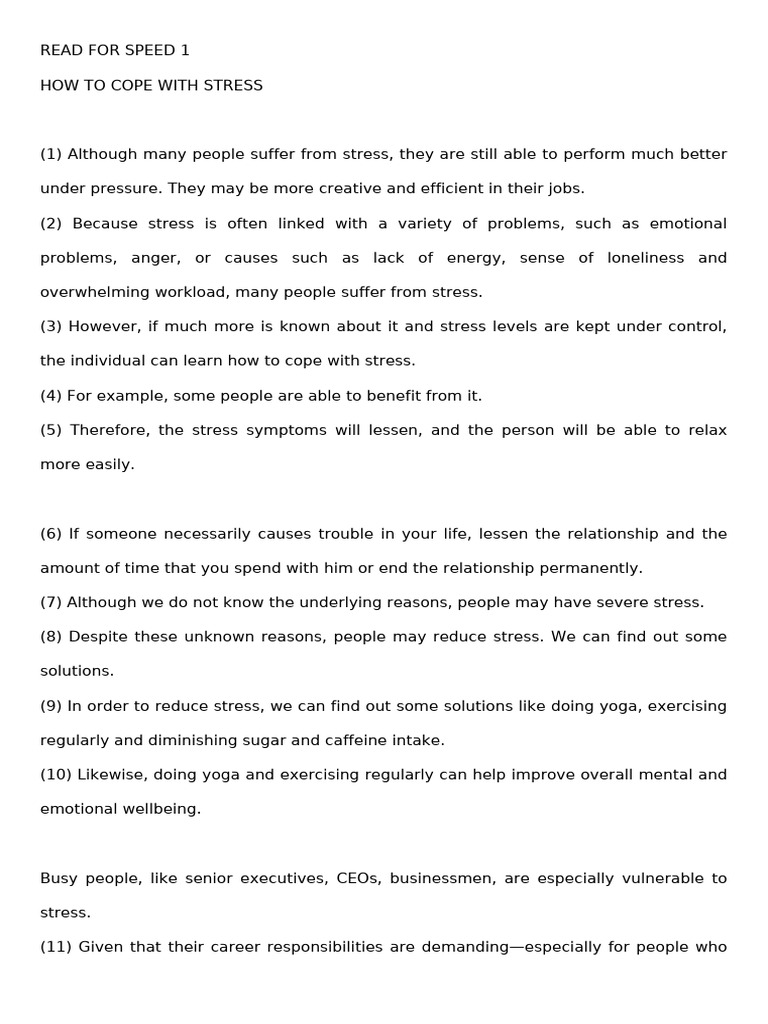 How To Cope With Stress | PDF
