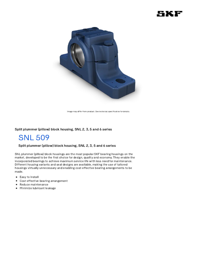 SNL 509 - Bearing Housings _ SKF | PDF | License
