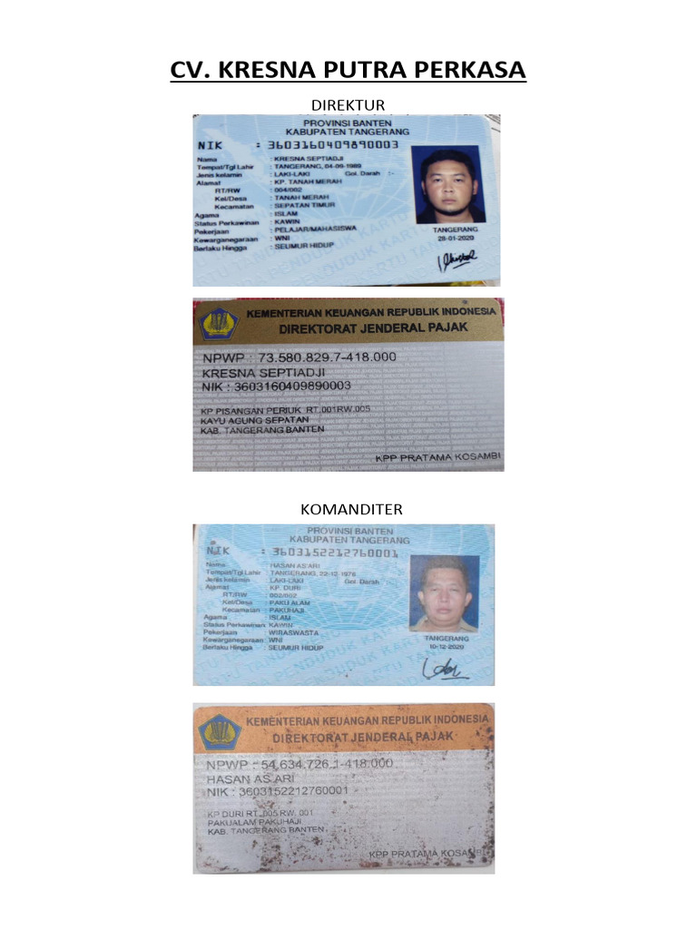 Biodata Cv. KPP | PDF