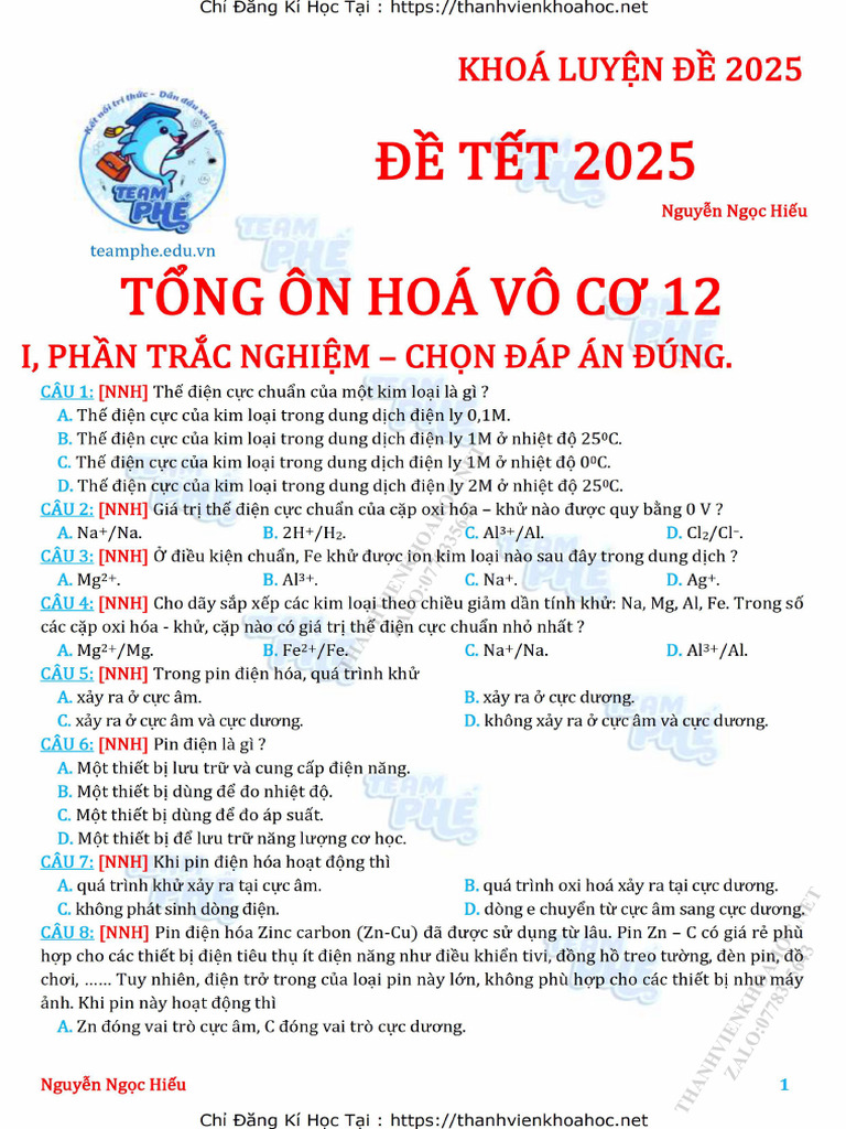 Buoi 42 Ly Thuyet Co Ban Pin Dien | PDF