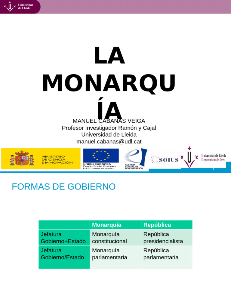 Estructura y Funciones de la Monarquía | PDF | Monarquía ...