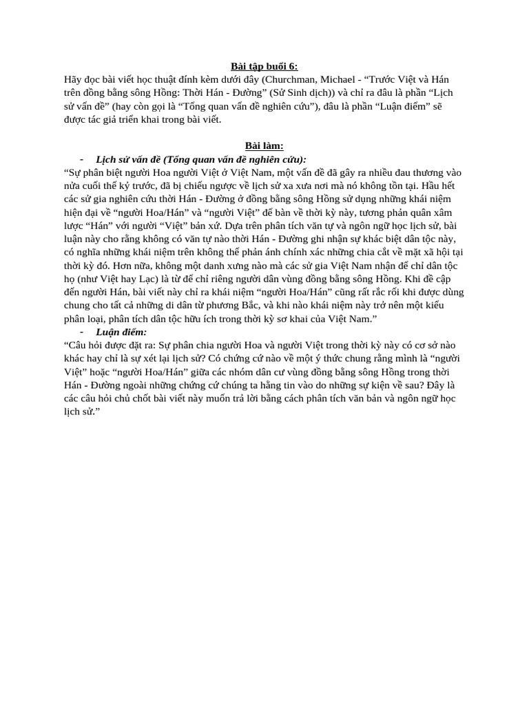 Bài tập buổi 6 (VHT) | PDF