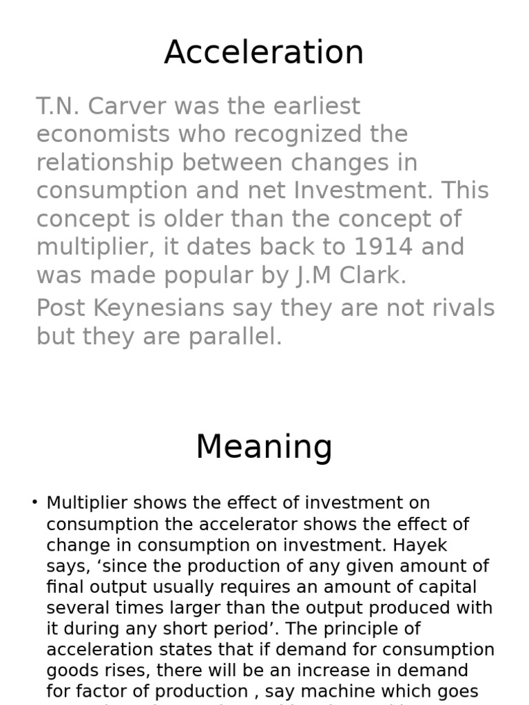 Accelerator and Super Multiplier | PDF | Consumption (Economics ...