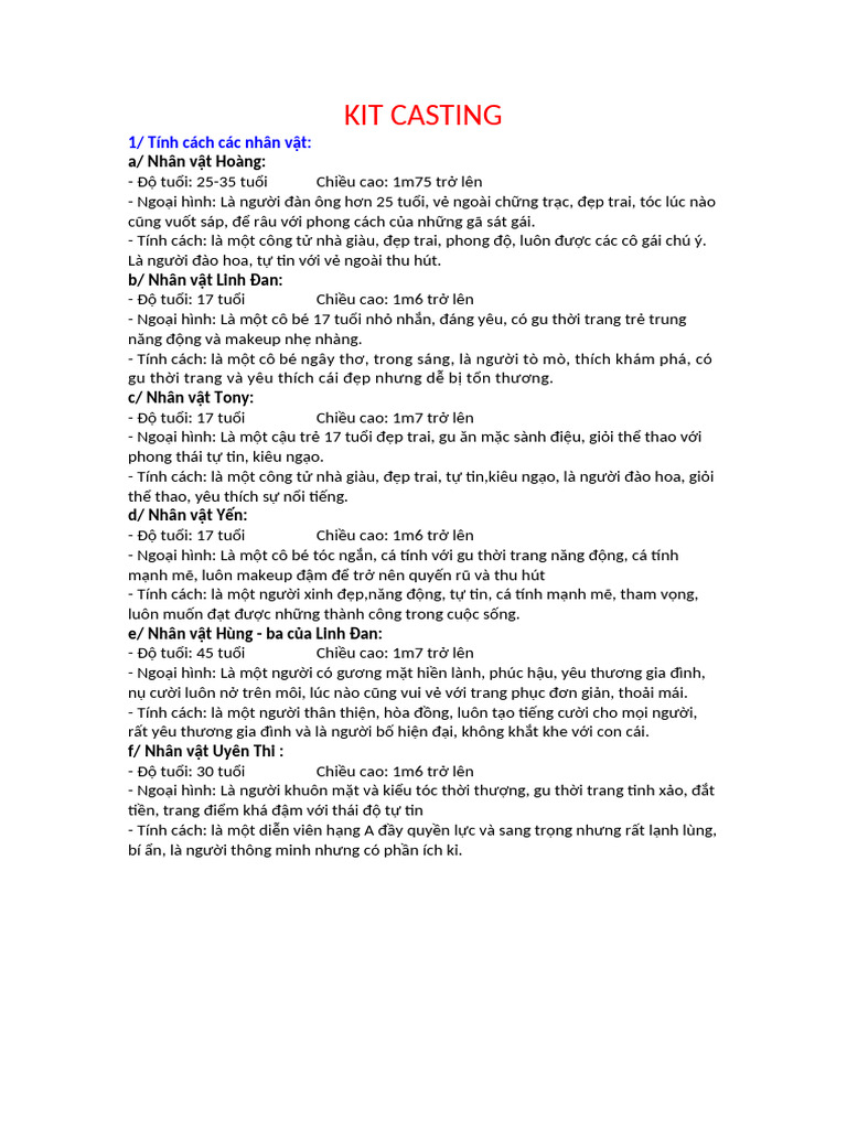Kit Casting | PDF