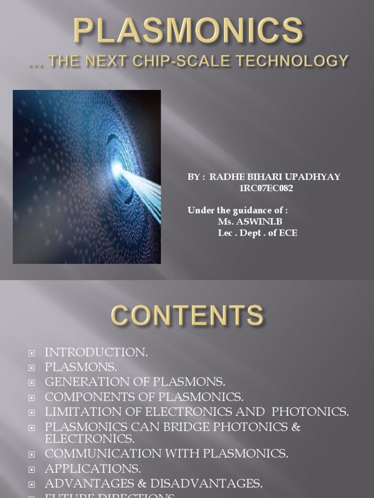 Introduction to Plasmonics Applications | PDF | Plasmon | Photonics