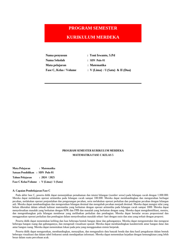 Promes Kurikulum Merdeka | PDF