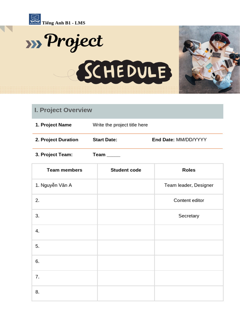 PT2 - Schedule Template - B1 LMS | PDF