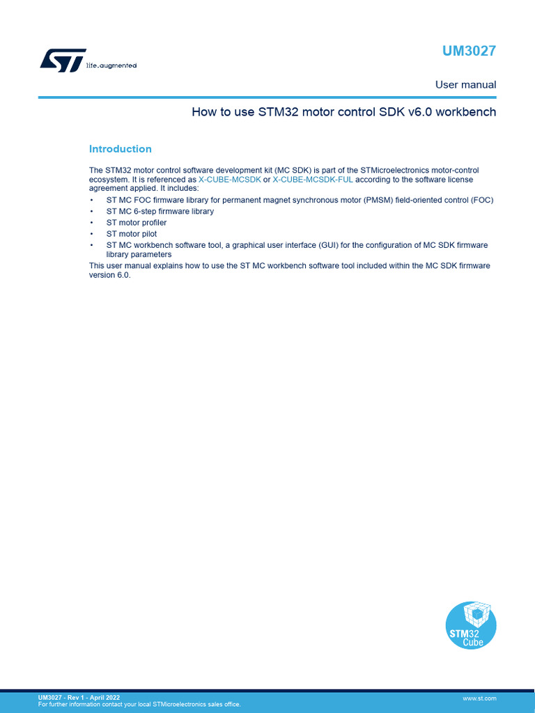 Um3027 How To Use stm32 Motor Control SDK v60 Workbench Stmicroelectronics | PDF | Computing ...