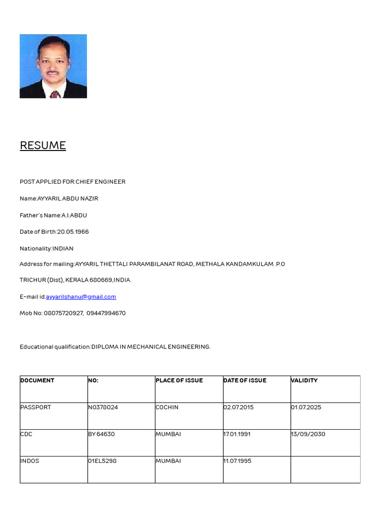 NAZIR RESUME 2023.docx - 20231130 - 174720 - 0000 | PDF | Ship Types ...