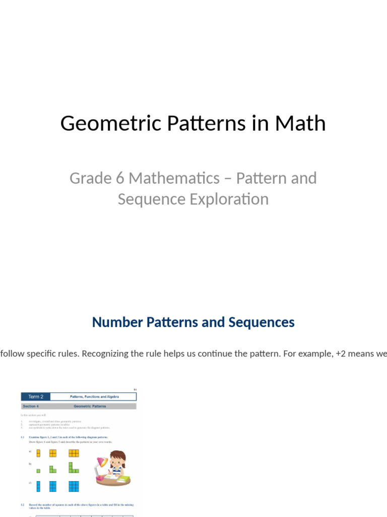 Grade 6 Geometric Patterns Presentation | PDF