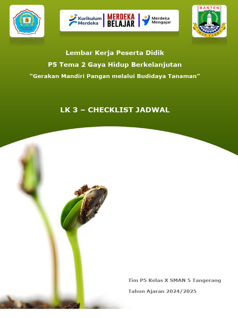 LK 3 - Ceklis Kegiatan p5 Tema 2 Kelas X | PDF