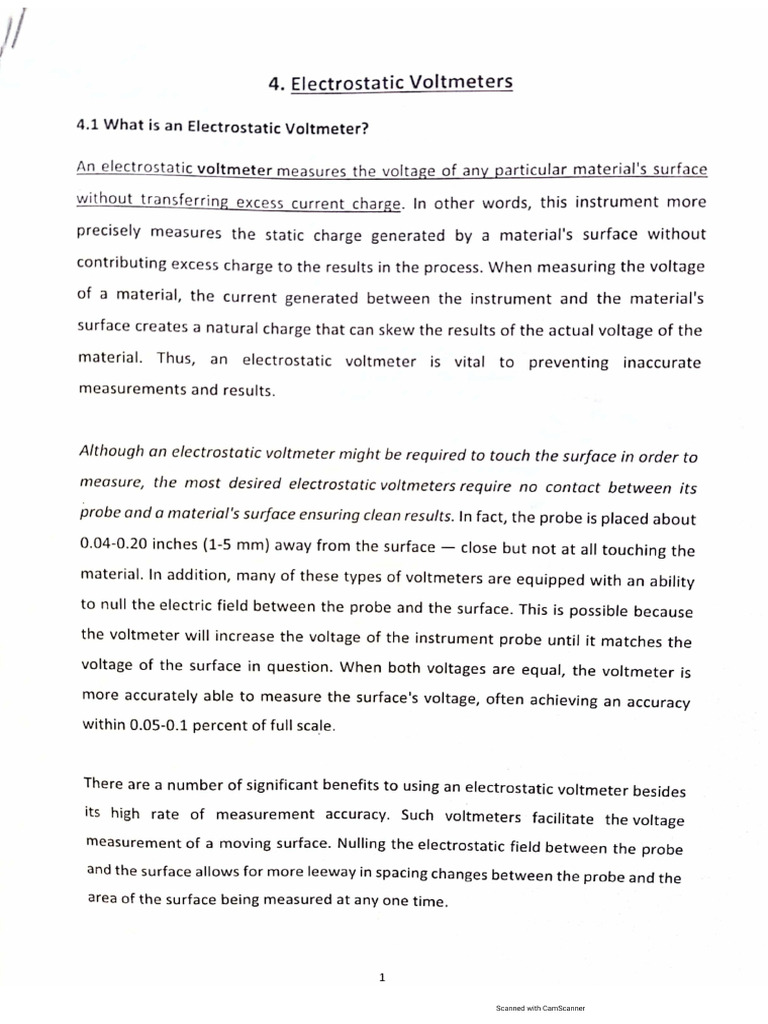 Electrostatic Voltmeter 1 | PDF