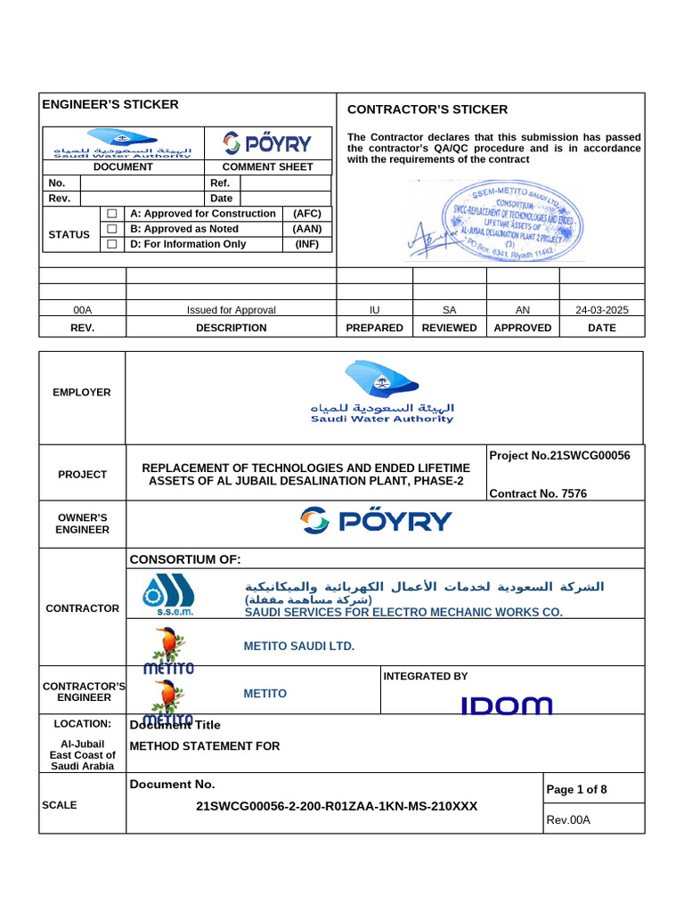 1.method Statement Format | PDF