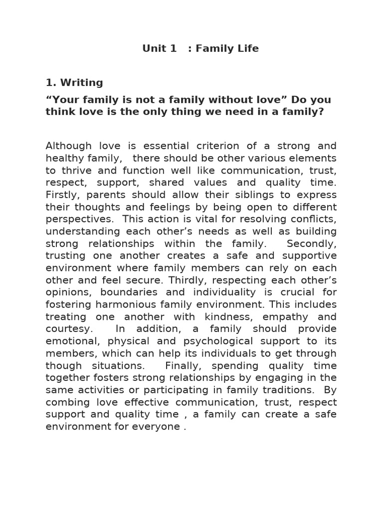 Writing 2nd Year Family Life | PDF