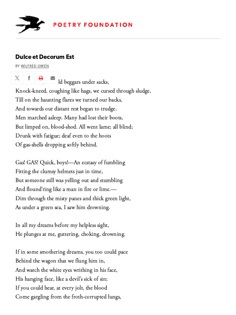 Dulce Et Decorum Est _ the Poetry Foundation | PDF