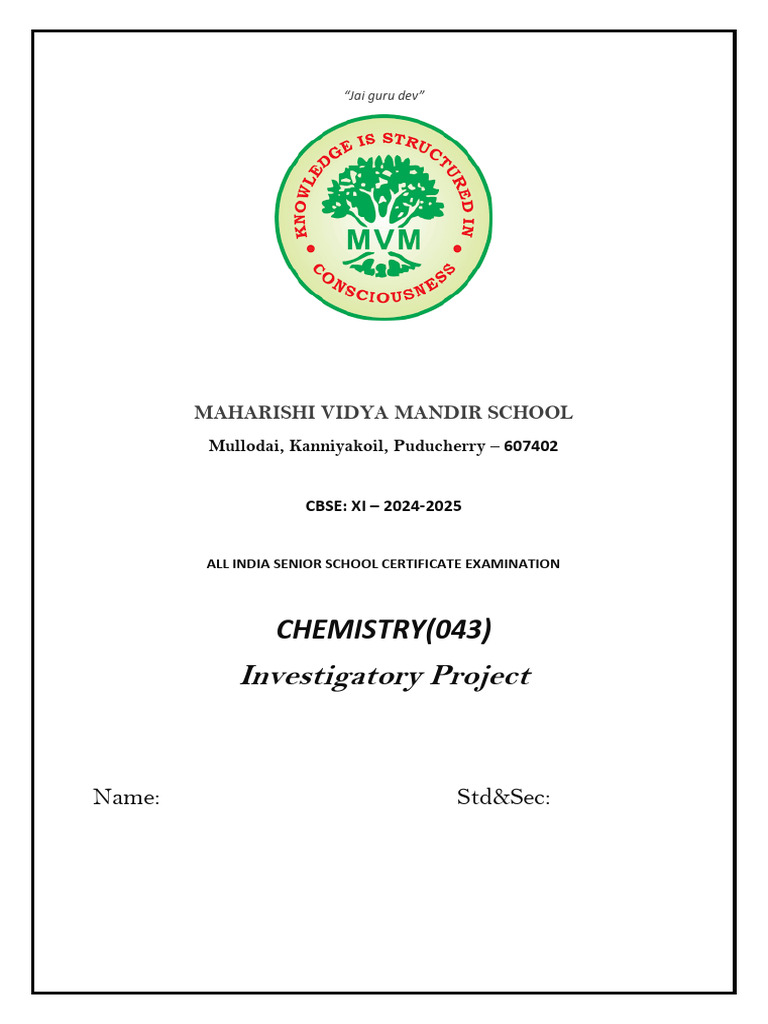 Chemistry Front Page | PDF