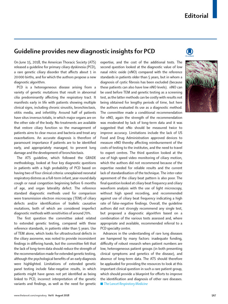 Guideline Provides New Diagnostic Insights for PCD | PDF | Diseases And Disorders | Medicine