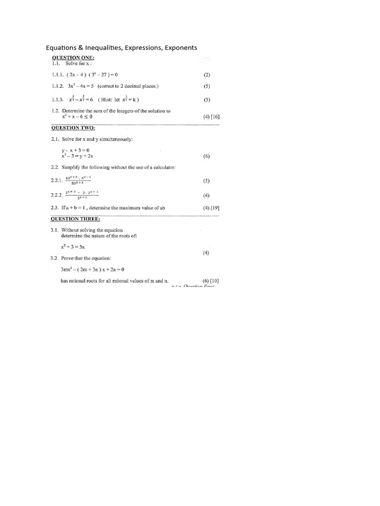 Equations, Expressions, Exponents | PDF