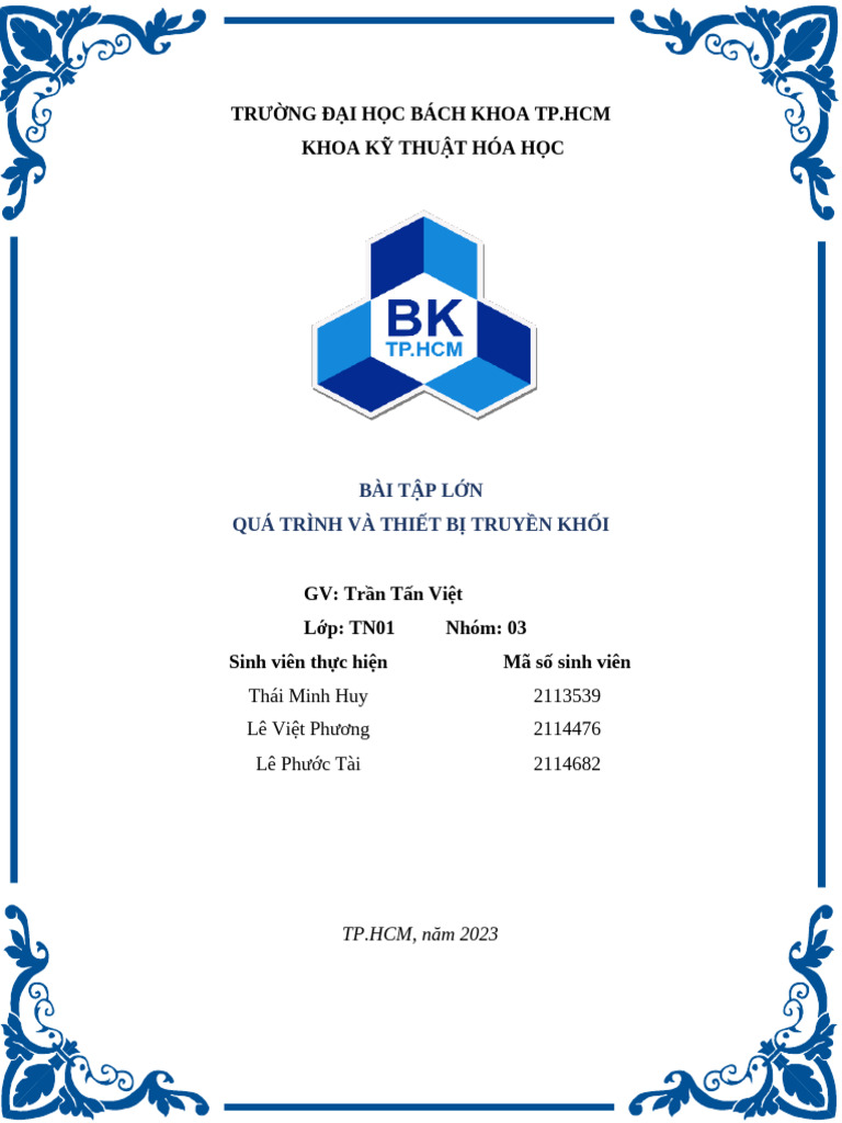 Nhóm 3 - BTL Truyền Khối | PDF