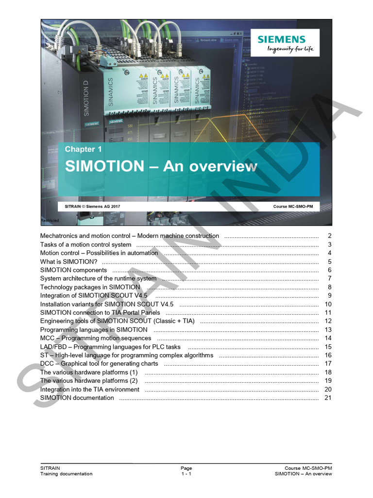 01 Simotion Overview en | PDF | Programmable Logic Controller | Automation