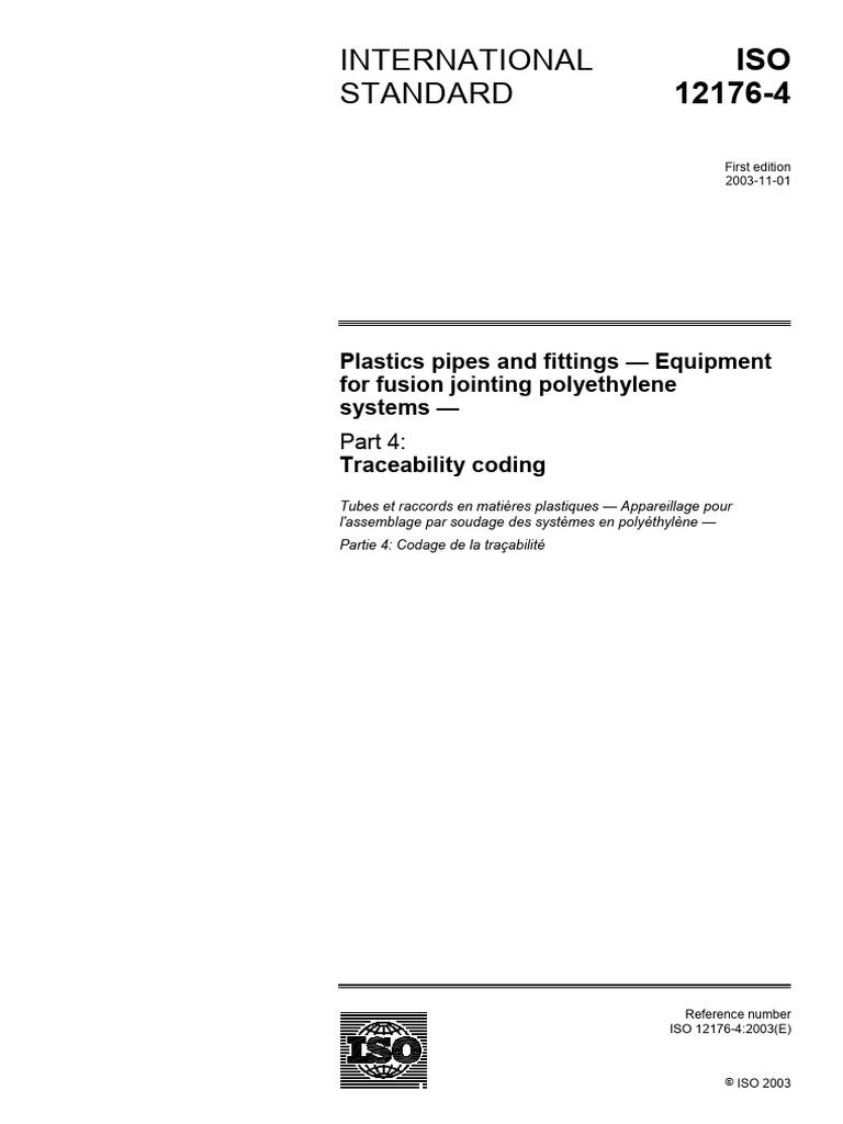 Traceability Coding for Polyethylene Systems | PDF | Pipe (Fluid ...