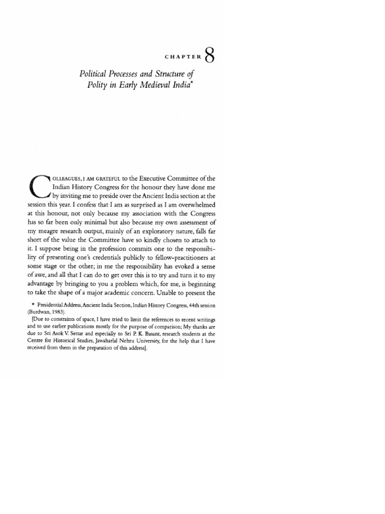 B.D. Chattopadhyaya - Political Processes and The Structure of Polity ...
