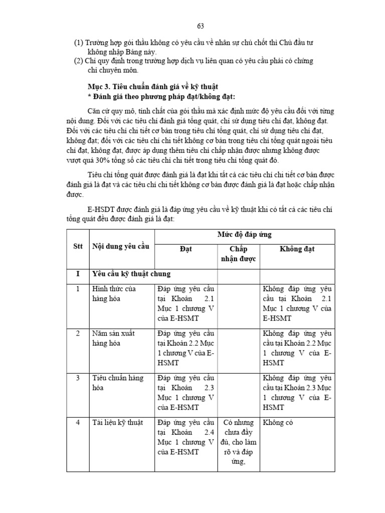 Chuong III Tieu chuan danh gia KỸ THUẬT | PDF