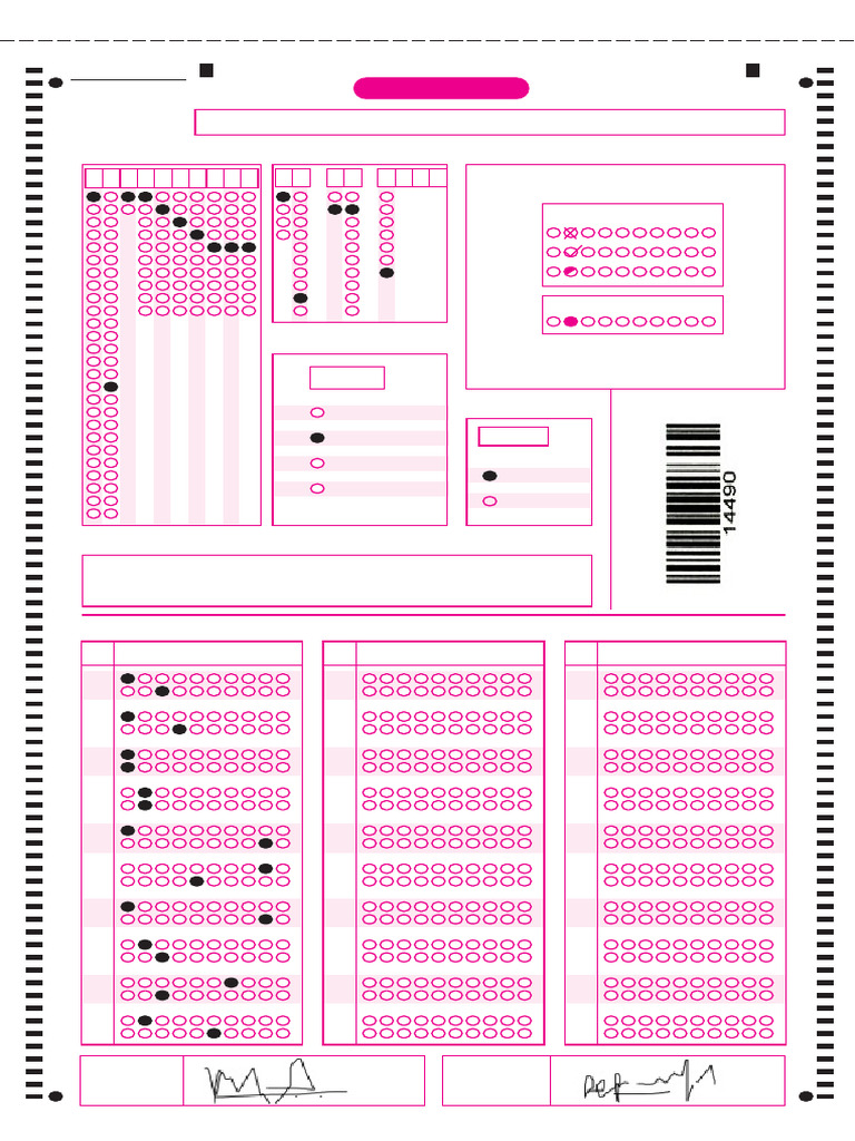 Sample OMR Sheet Marking | PDF