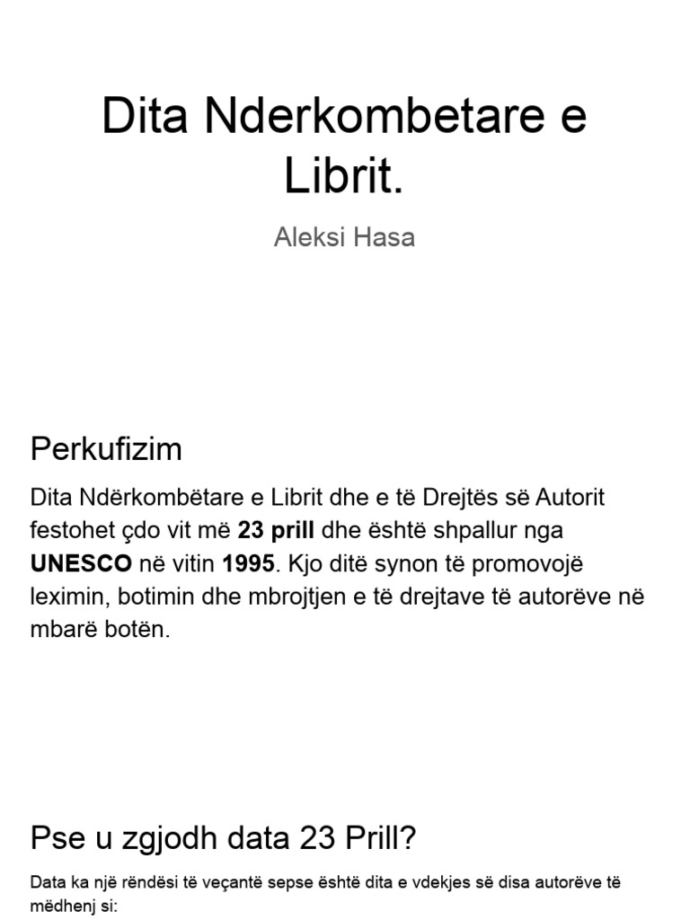 Dita Nderkombetare e - Librit. | PDF