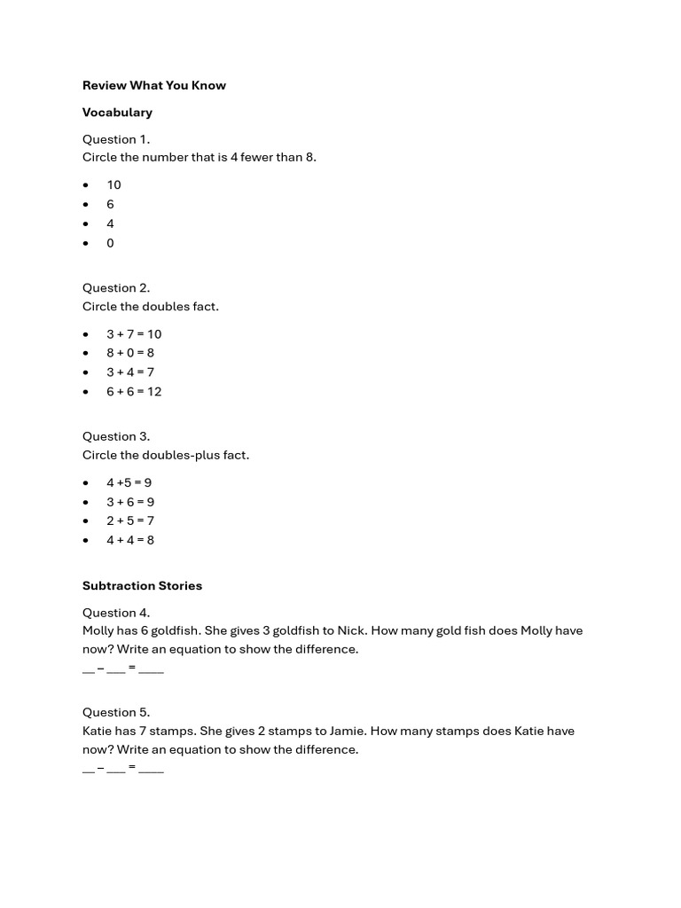 Solving Subtraction with Addition Facts | PDF | Algebra | Equations