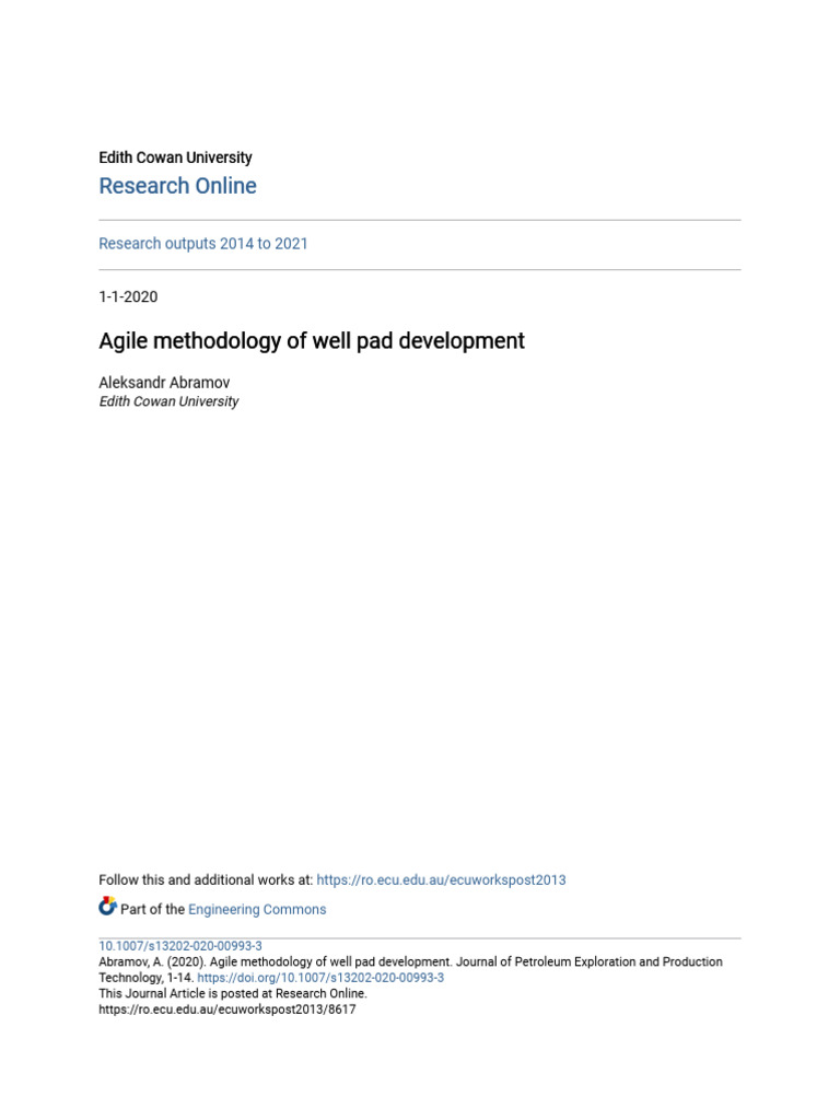 Agile Methodology for Well Pad Development | PDF | Oil Well | Net ...