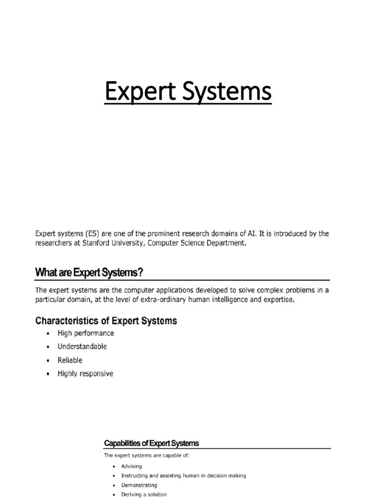 Expert Systems AI | PDF