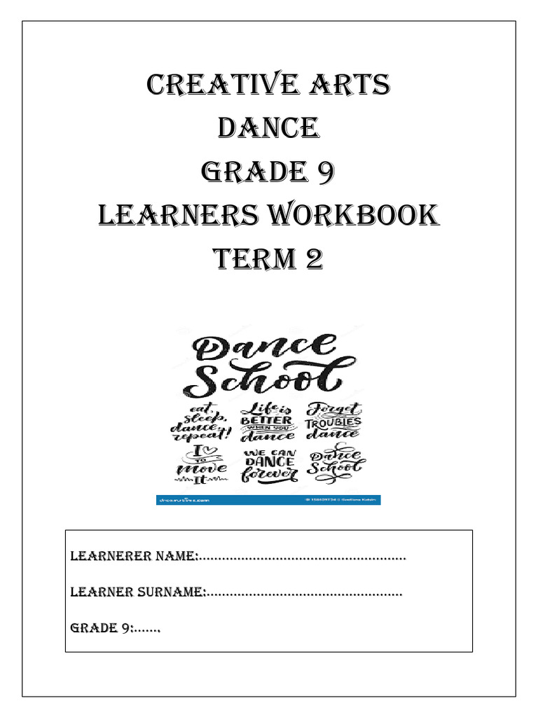 Grade 9 Dance Workbook 2025 Term 2 | PDF | Dances
