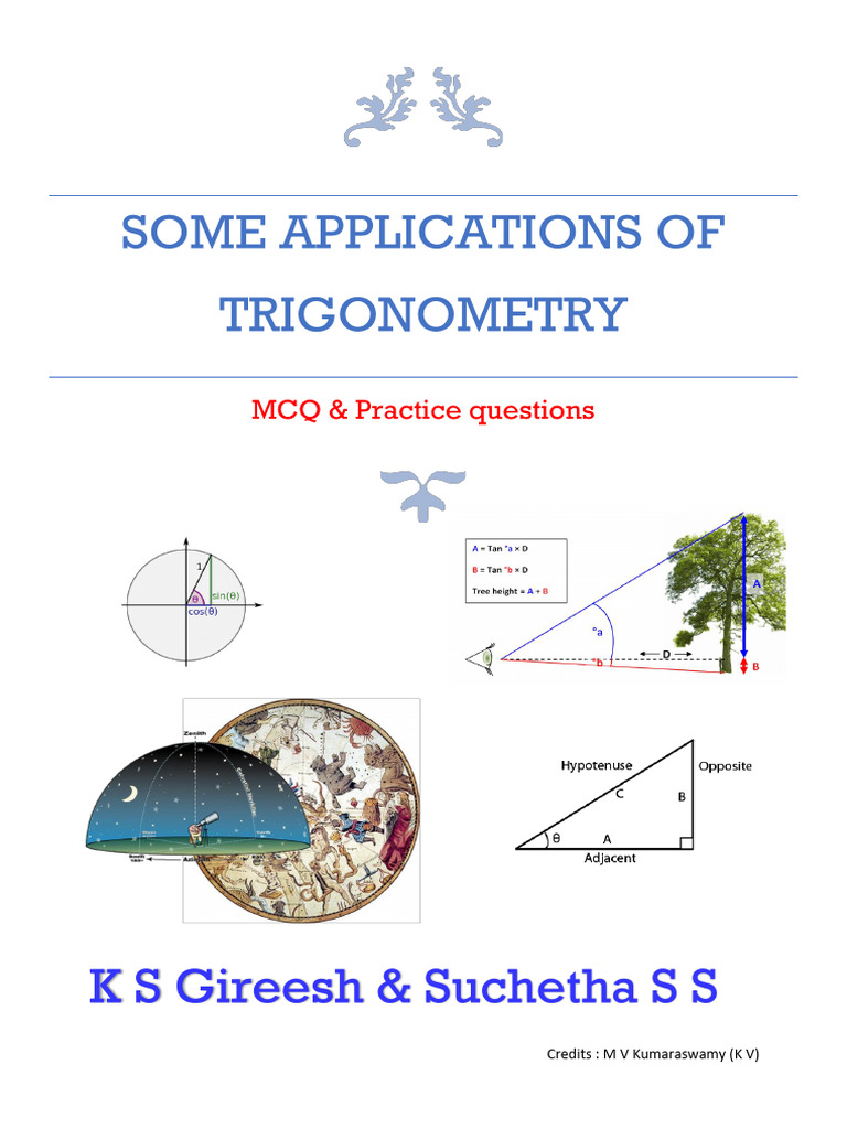 Trigonometry Applications MCQs and Practice | PDF | Shadow | Angle