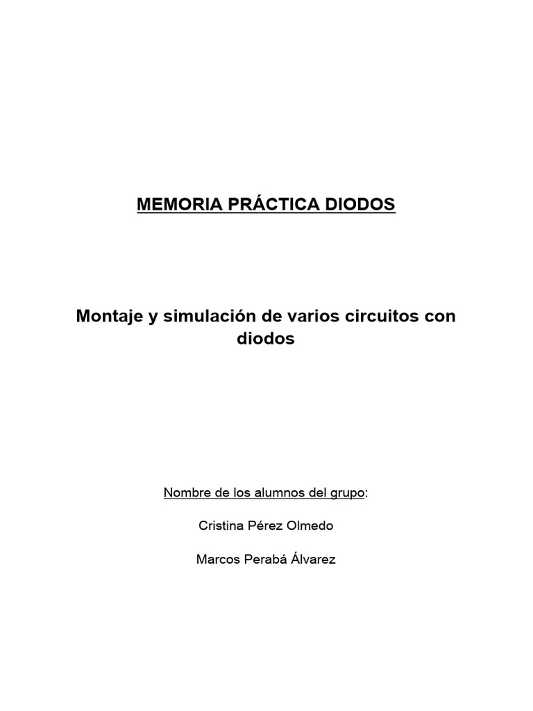 Práctica Diodos | PDF | Rectificador | Diodo