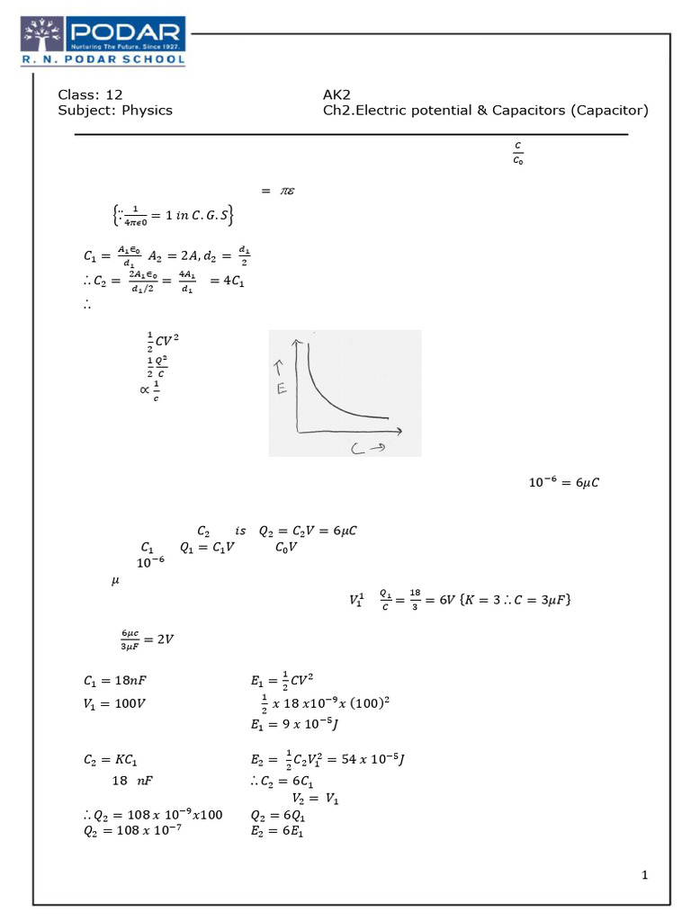 Ch2. Electric Potential & Capacitors (Capacitors) (AK) 2 | PDF | Capacitor | Capacitance