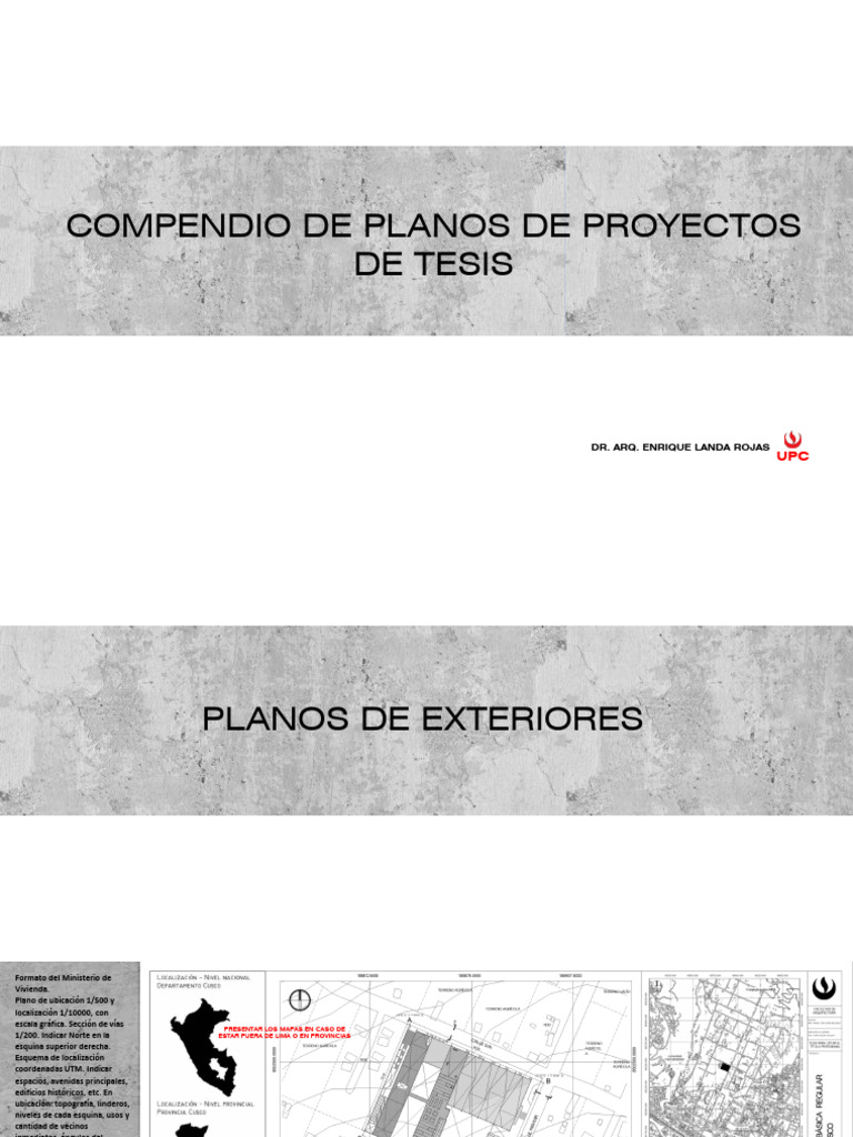 Compendio de Planos de Proyectos de Tesis Dr. Arq. Enrique Landa Rojas ...