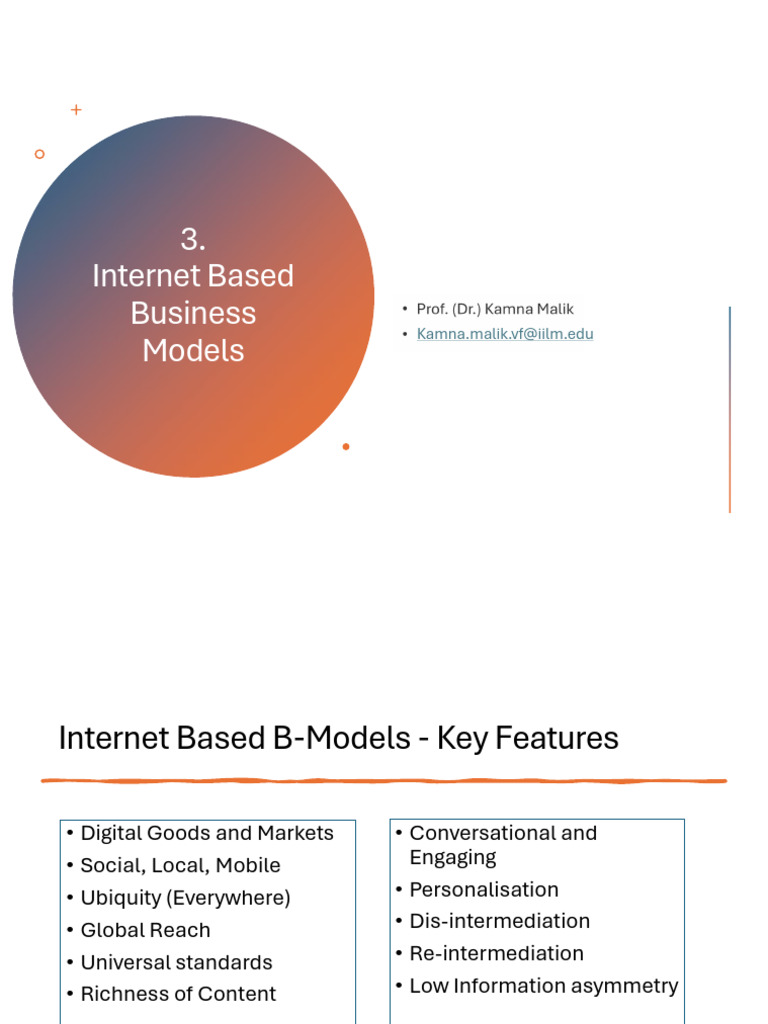 Internet Based Business Models | PDF | Business Model | Service Industries