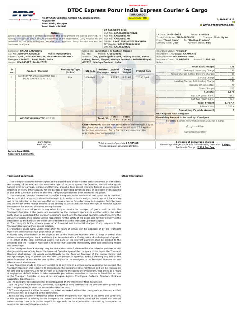 J TW4 FCV 4 KX | PDF | Cargo | Receipt