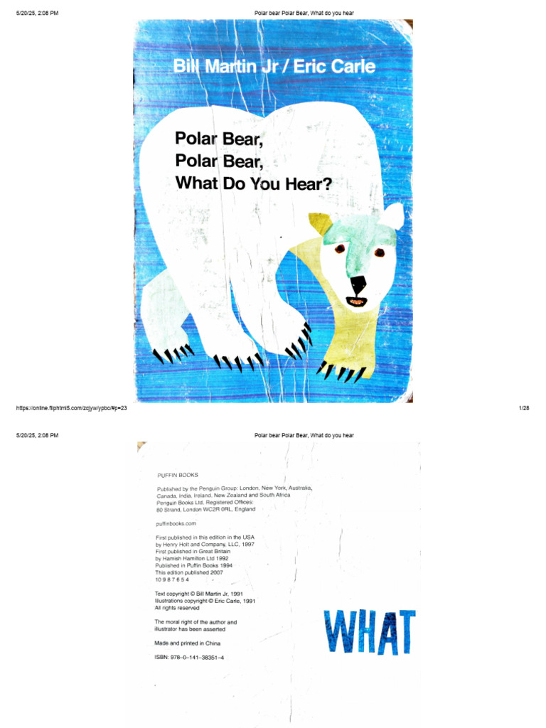 Polar Bear Polar Bear, What Do You Hear SJKDJ | PDF