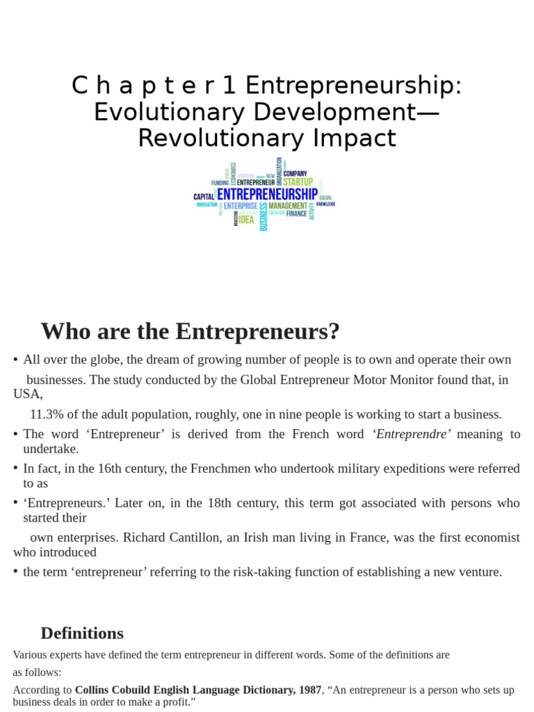 C H A P T e R 1 Entreprenuership | PDF | Entrepreneurship | Innovation