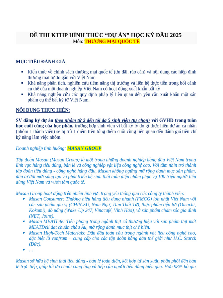 Final - TMQT HKĐ 2025 - ĐỀ THI HÌNH THỨC PRO - THUONG MAI QTE | PDF