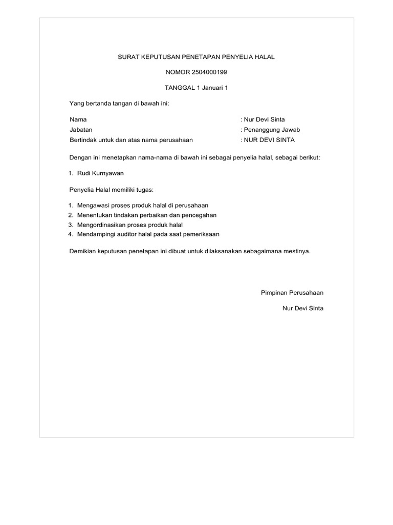 Surat Penyelia | PDF