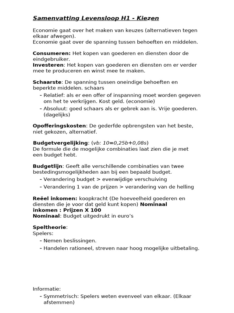 Samenvatting Levensloop H1 TM 7 | PDF