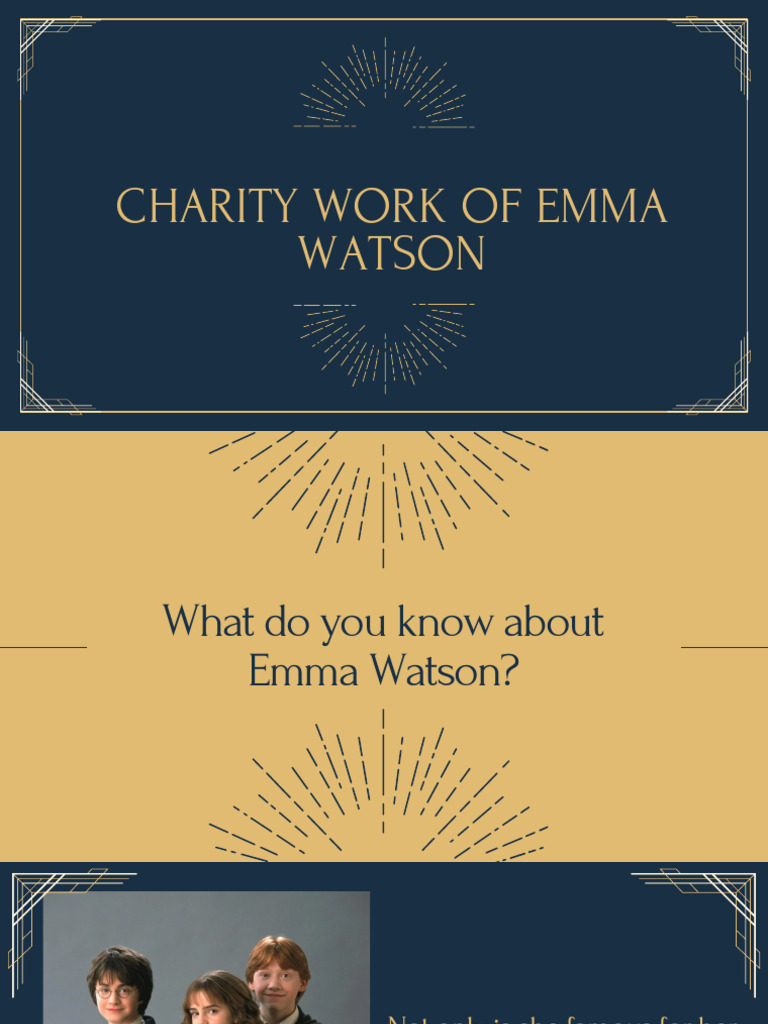 Charity Work of Emma Watson | PDF | Woman | Gender Equality