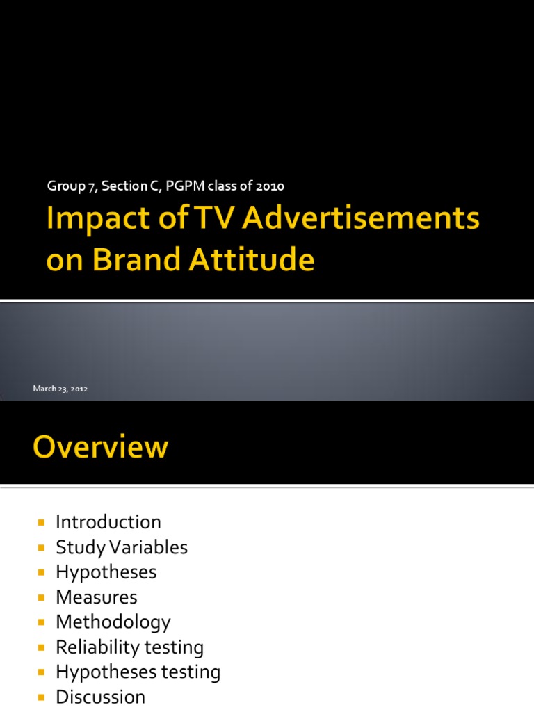 Analysis of the Impact of TV Advertisements on Brand Attitude and ...