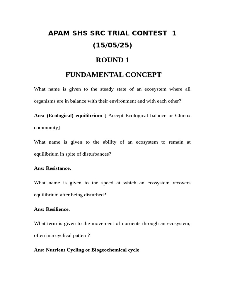 APAM SHS SRC Trial Contest Overview | PDF | Torque | Circle