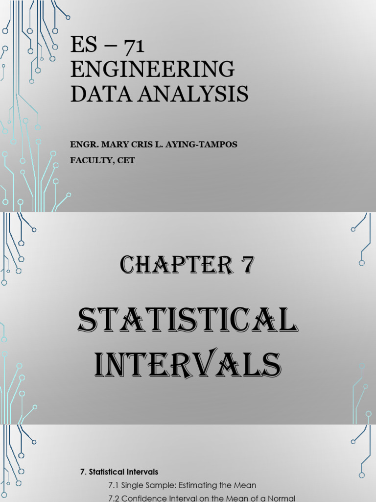 Chapter 7 Statistical Intervals | PDF | Confidence Interval | Sample Size Determination